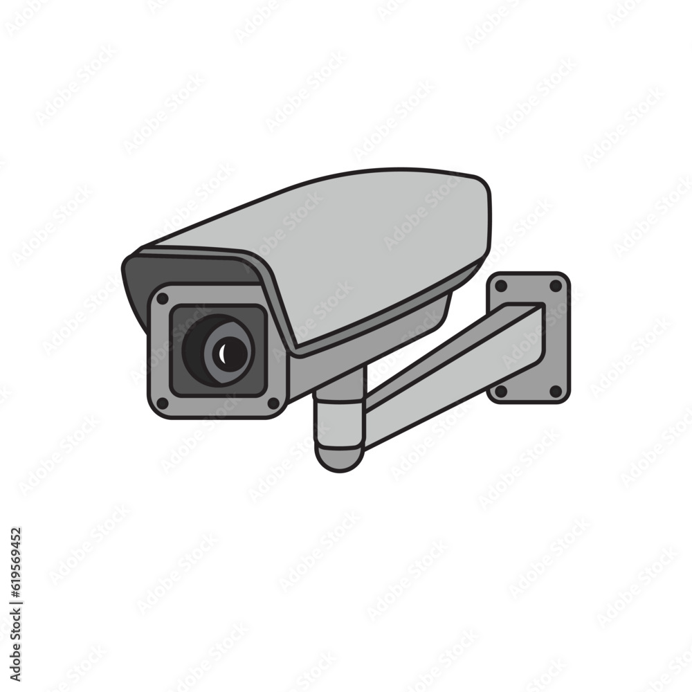 kids drawing Vector illustration cctv camera vector flat cartoon ...