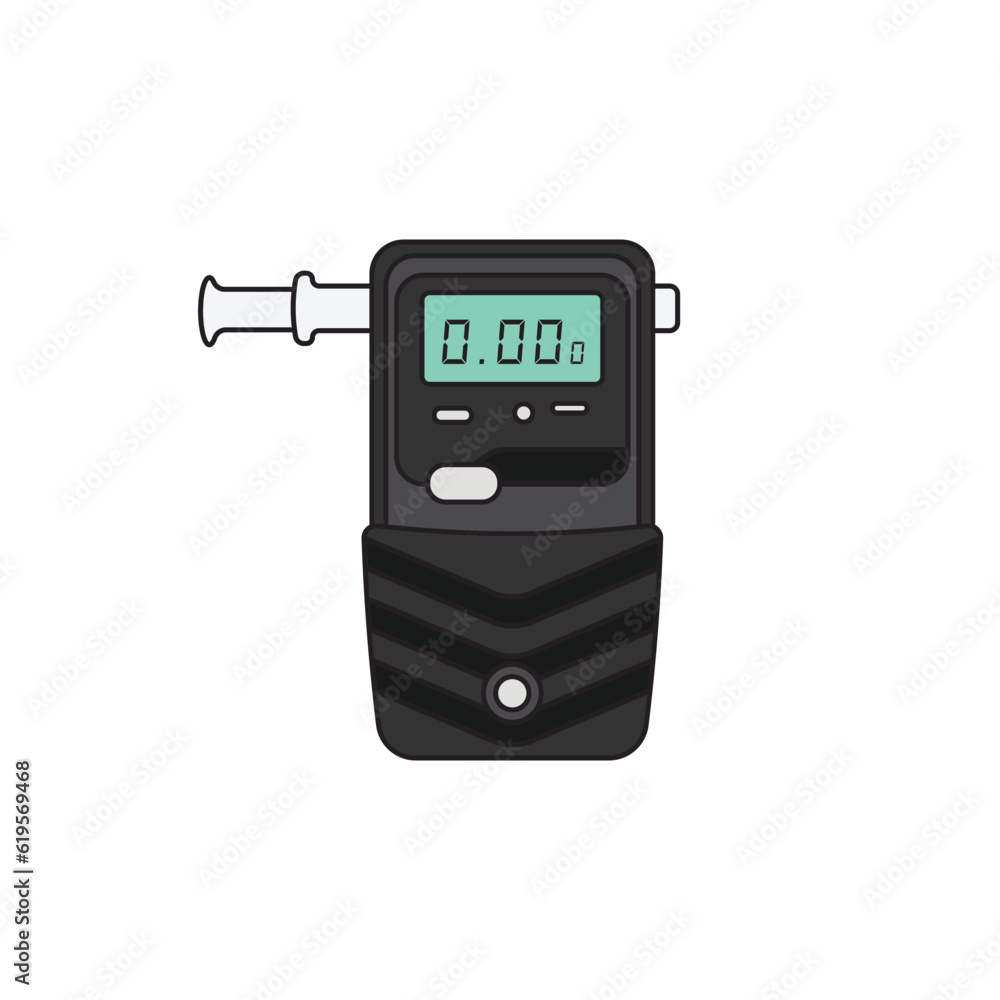 kids drawing Vector illustration breathalyzer vector flat cartoon ...
