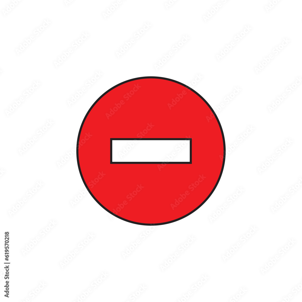 kids drawing Vector illustration Stop Sign . No entry Sign flat cartoon ...