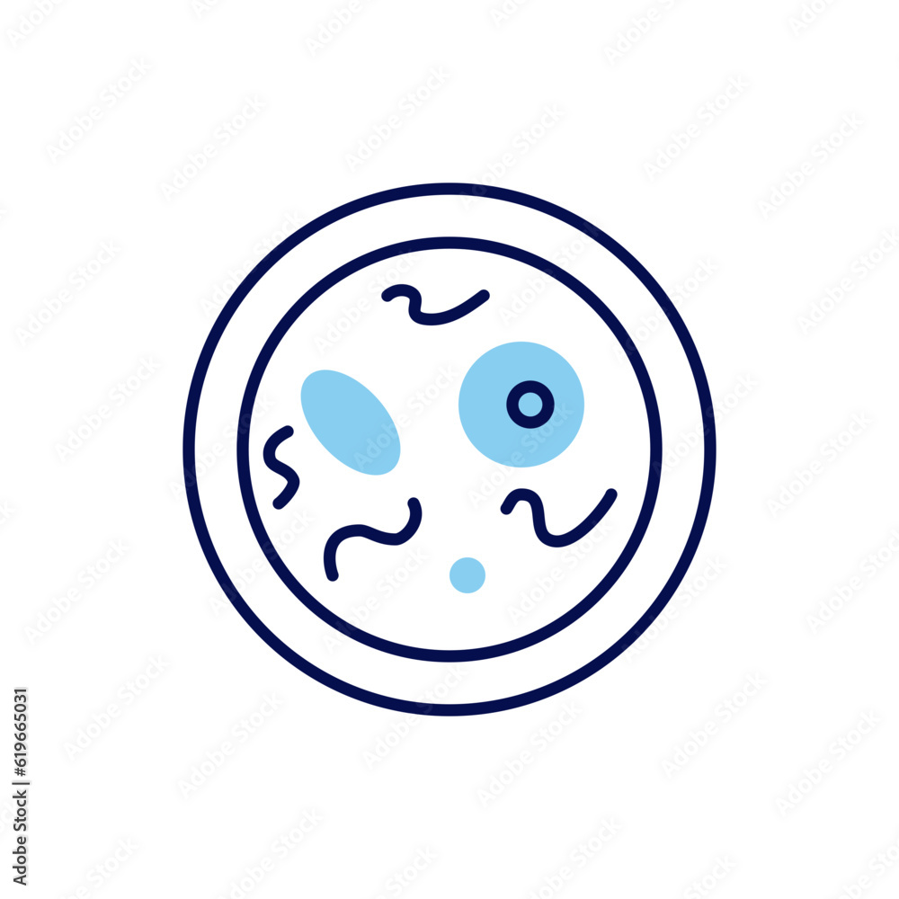 Bacteriology related vector line icon. Gut microbiota color icon ...
