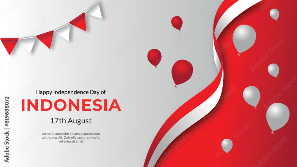 78th years 17 august indonesia independence day banner, Indonesian flag ...
