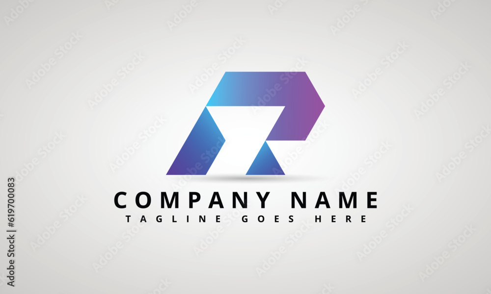 Letter R1 Modern Negative Space Logo Design Vector. Stock Vector ...