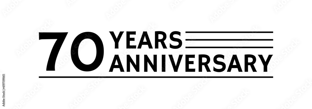 70 years logo, label or icon. 70th anniversary celebration symbol ...