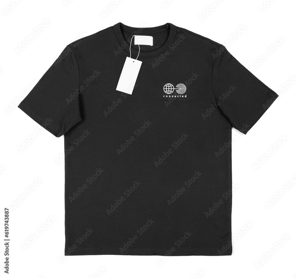 Men's grey T-shirt template,from two sides, natural shape on invisible ...