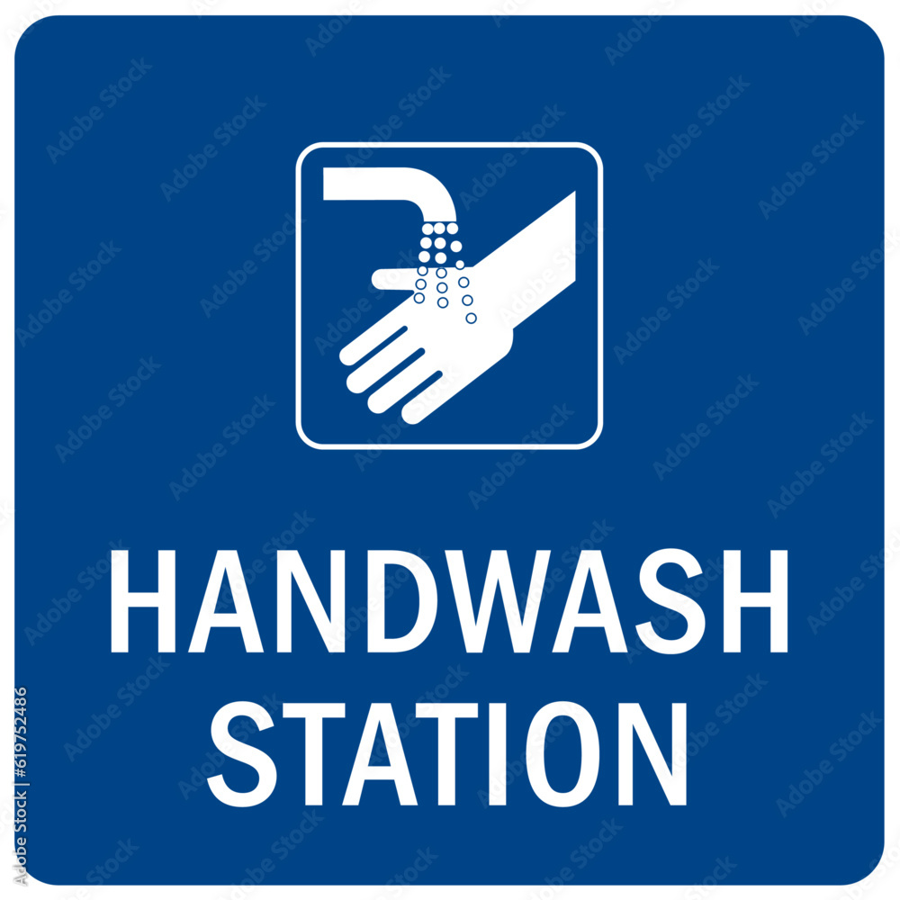 Hand washing sign and labels hand wash station Stock Vector | Adobe Stock