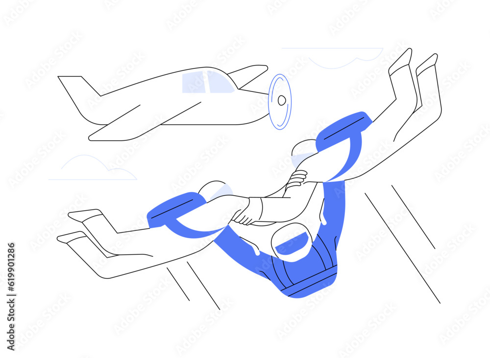 Skydiving abstract concept vector illustration. Stock Vector | Adobe Stock