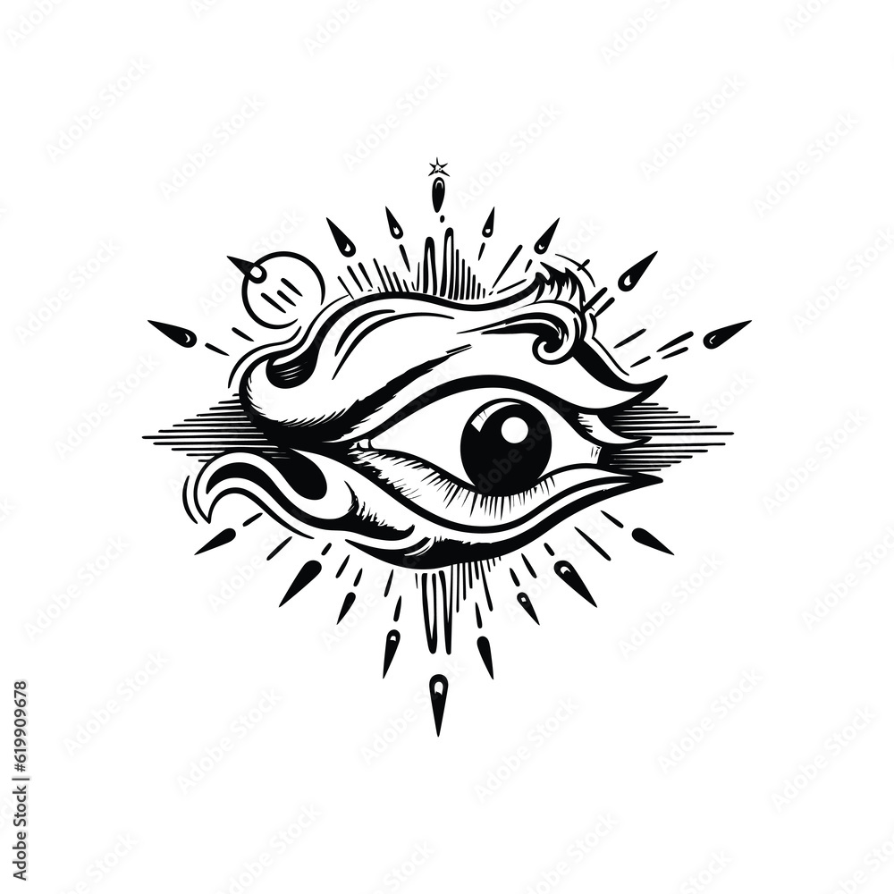 Eye of Providence. Masonic symbol. All seeing eye inside triangle ...