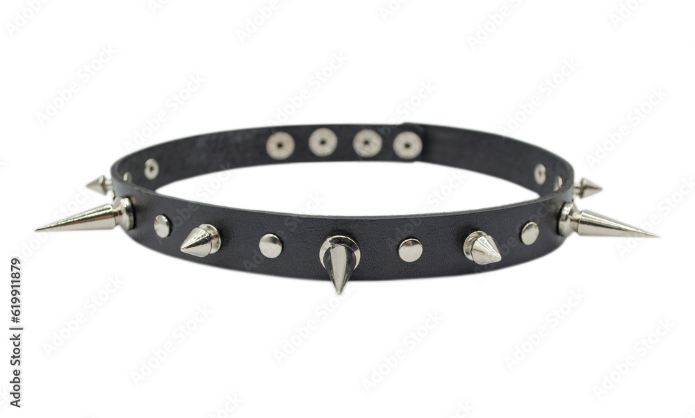 Black leather bracelet with spikes, holnitenes. An accessory for ...