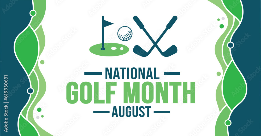 August is National Golf Month background template. Holiday concept ...