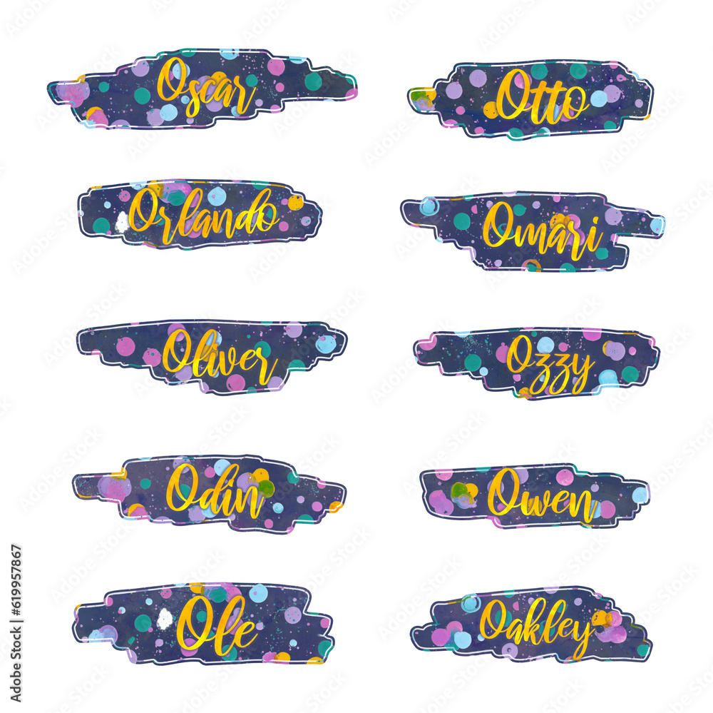 Stock-Illustration „boy names that start with letter O, Oscar, Otto ...