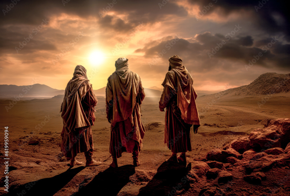 Epiphany Bethlehem Three Wise Men on their Way to Bethlehem Mary and ...