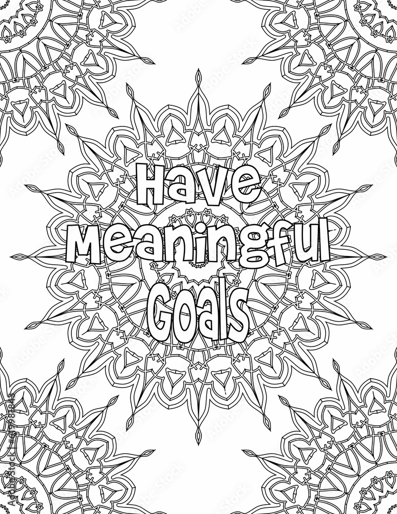Ilustración de Stock Motivational Quote Coloring sheet , Mandala ...