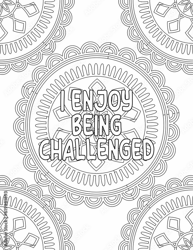 Printable Motivational Quote Coloring Pages, Mandala Coloring Pages for ...
