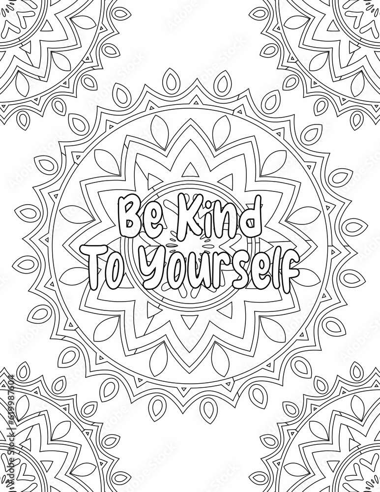 Motivational Coloring Pages, Mandala Coloring sheet for Mindfulness and ...