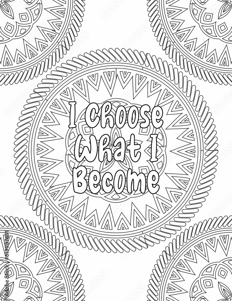 Motivational Coloring sheet, Mandala Coloring Pages for Personal Growth ...