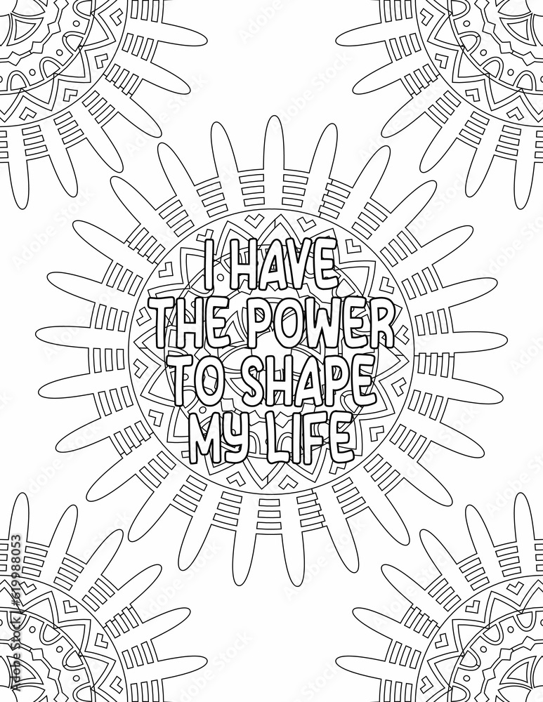 Printable Motivational Coloring Pages, Mandala Coloring Pages for Self ...