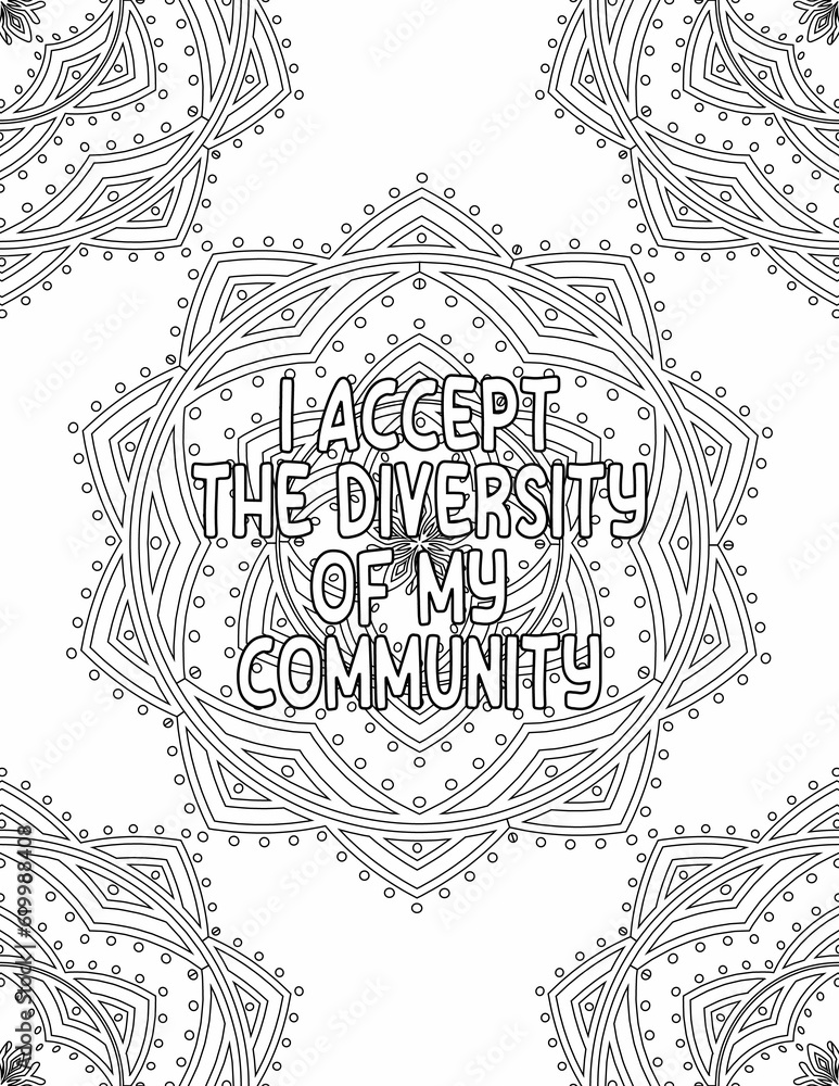 Affirmation Coloring Pages, Mandala Coloring Pages for Self-care for ...