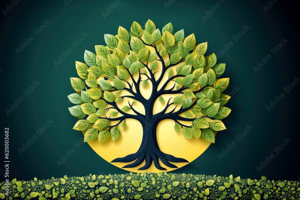 llustration images, Ecosystem restoration, environment day concept tree ...