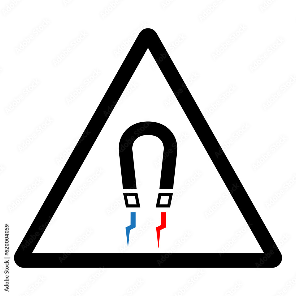 Warning Magnetic Field Symbol Sign, Vector Illustration, Isolate On ...