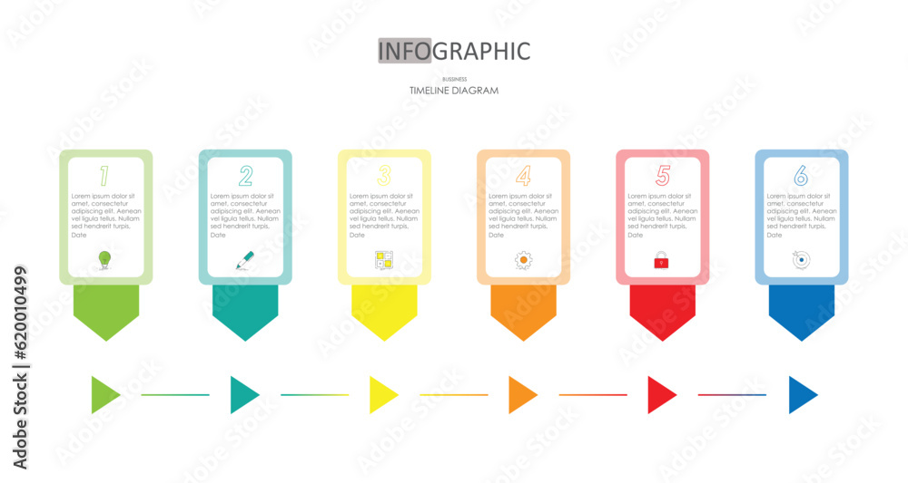 timeline diagram abstract element project week Infographic template for ...