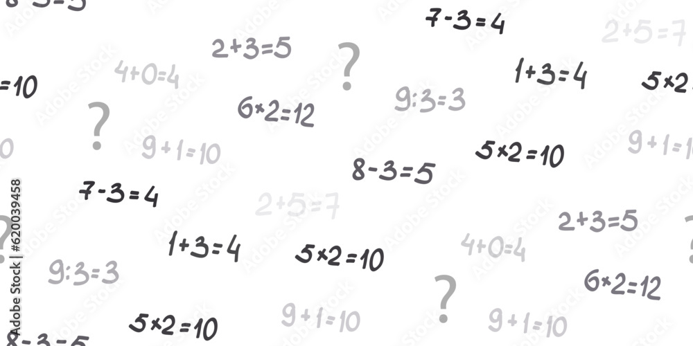 Solve examples. Seamless background of randomly placed different ...