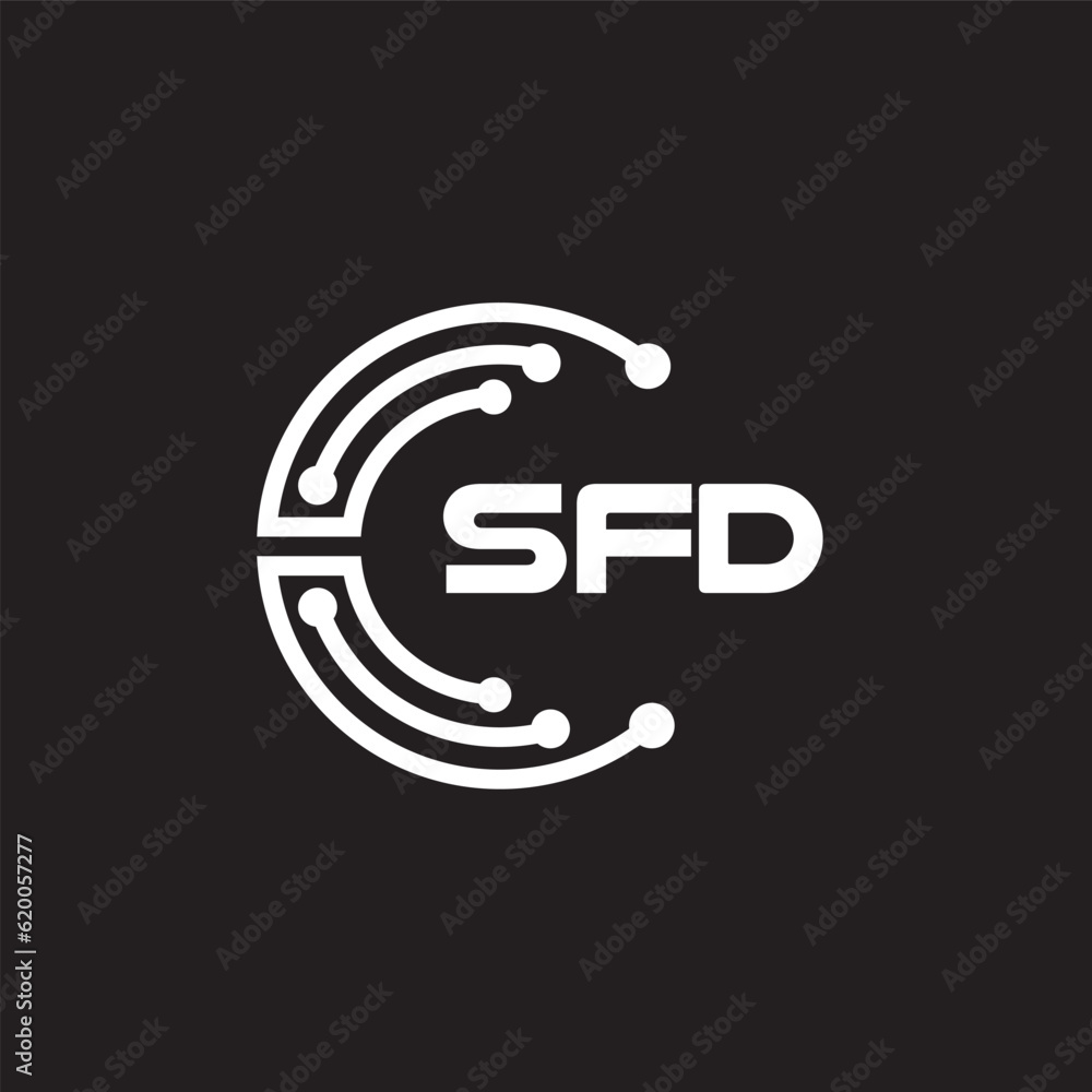 SFD letter technology logo design on black background. SFD creative ...
