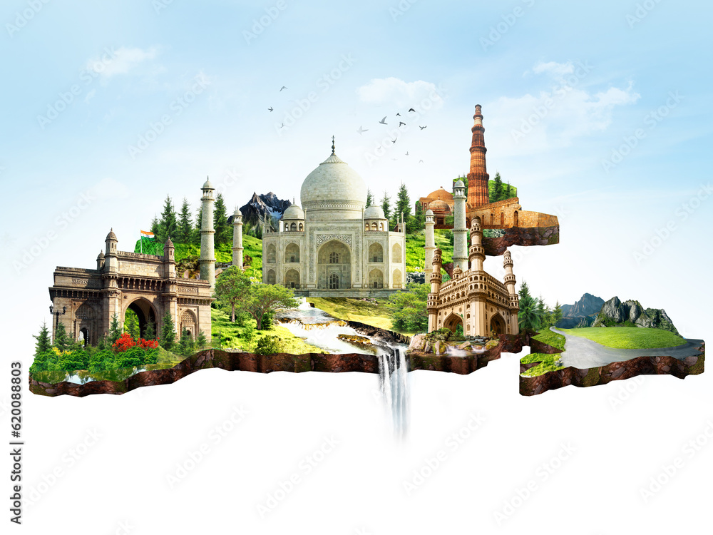 map of India monuments heritage sites landmarks and tours and travel ...