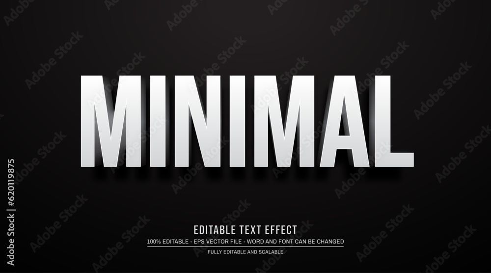 Editable text effect minimalist style Stock Vector | Adobe Stock