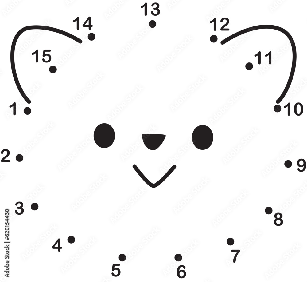 Bear Ocean Animals Dot to Dot Skip Counting cartoon doodle kawaii anime ...