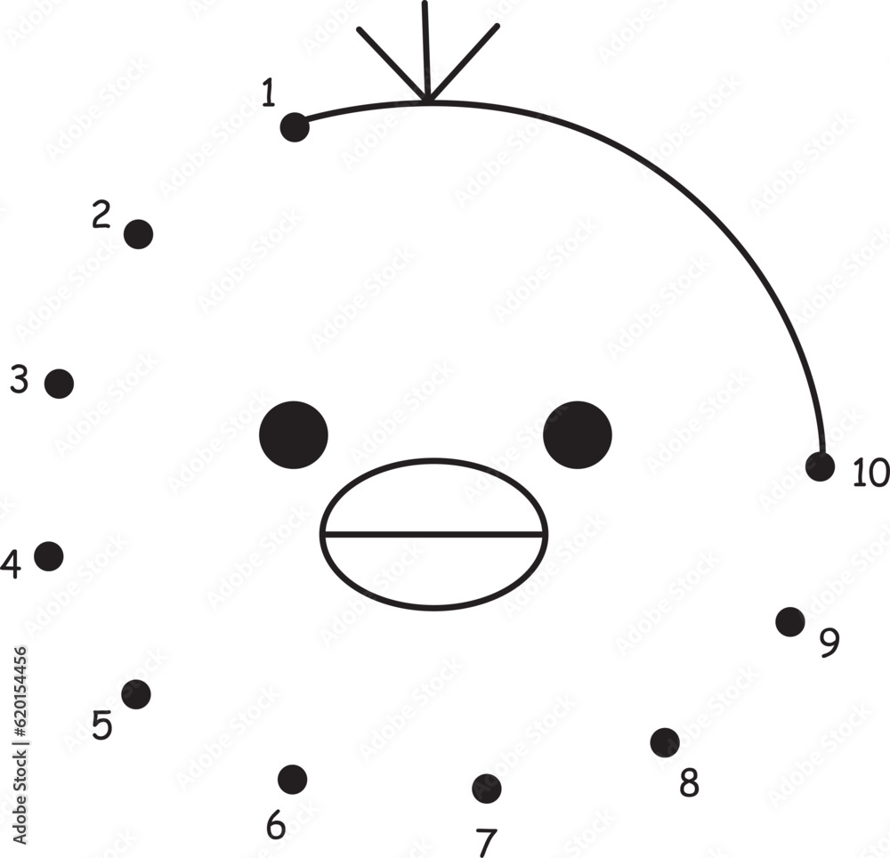Chick Ocean Animals Dot to Dot Skip Counting cartoon doodle kawaii ...