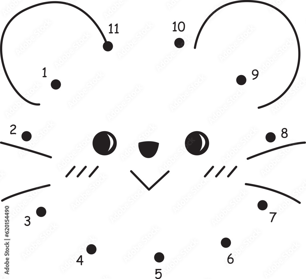 Rat Ocean Animals Dot to Dot Skip Counting cartoon doodle kawaii anime ...