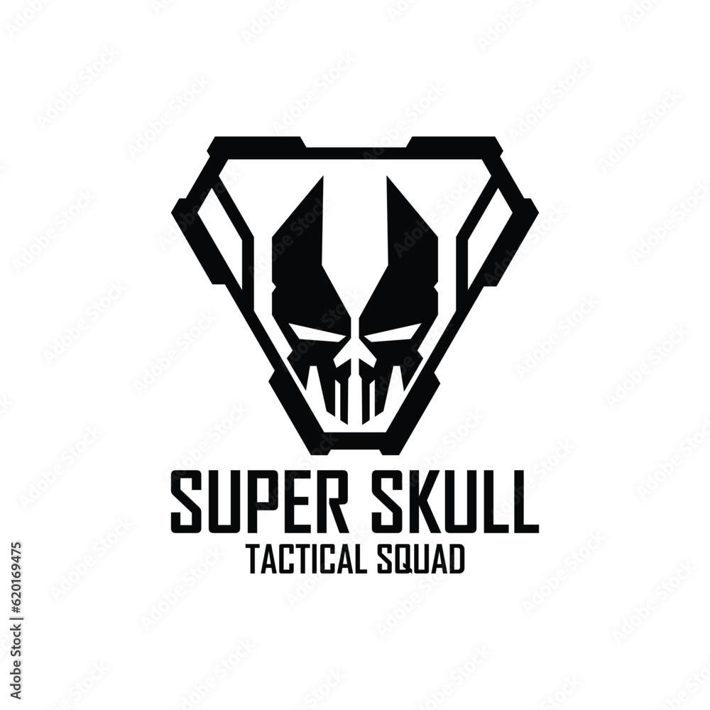 Military Skull Logo Icon. Super Skull tactical urban logo design ...