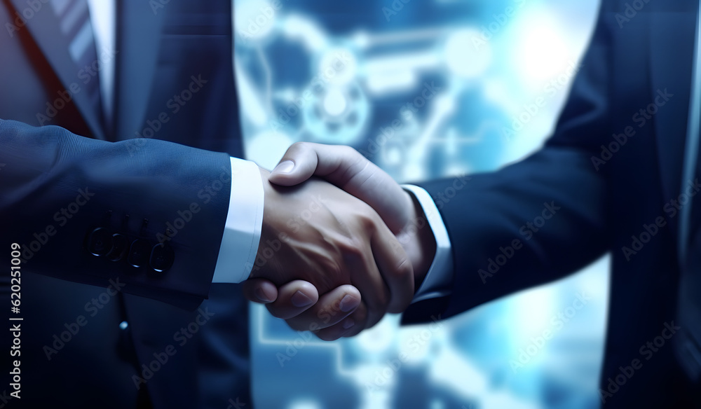 Businessmen making handshake. Business etiquette, congratulation ...