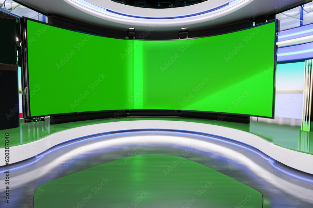 Virtual TV Studio, News Set background, virtual green Screen, virtual ...