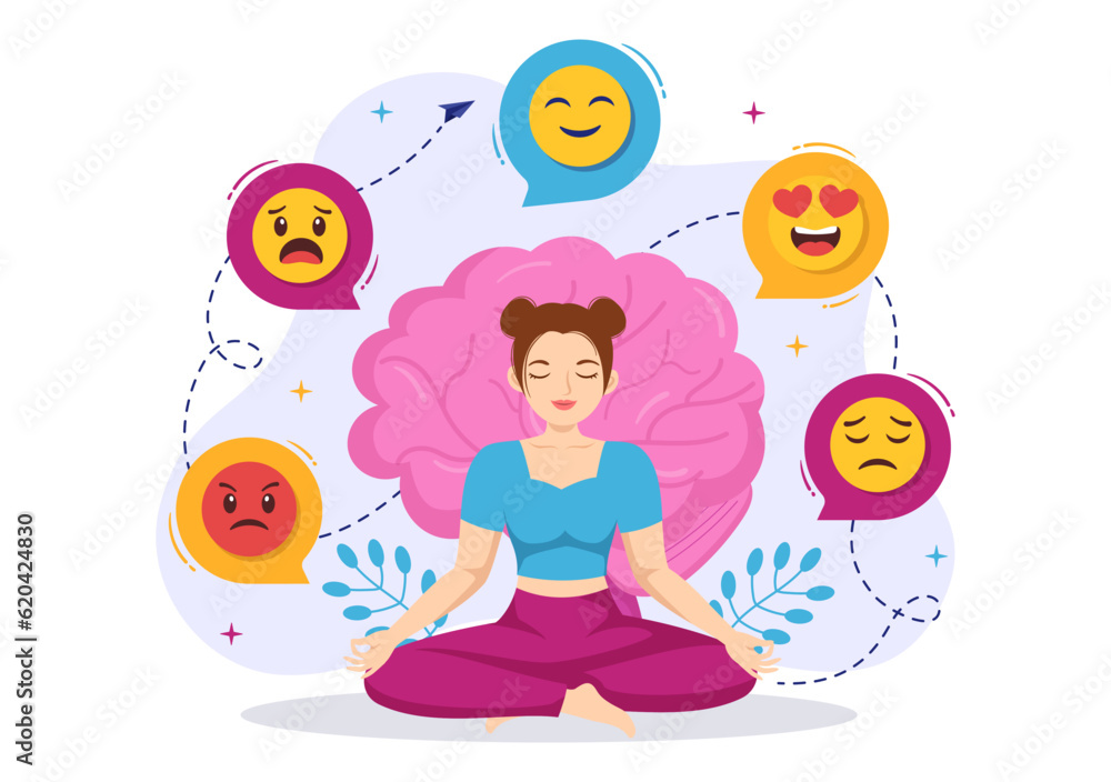 Positives Thoughts Vector Illustration with Thinking Positive as a ...