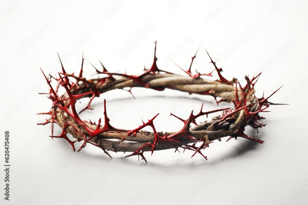 Crown of thorns with blood in a bright background crucifixion of Jesus ...