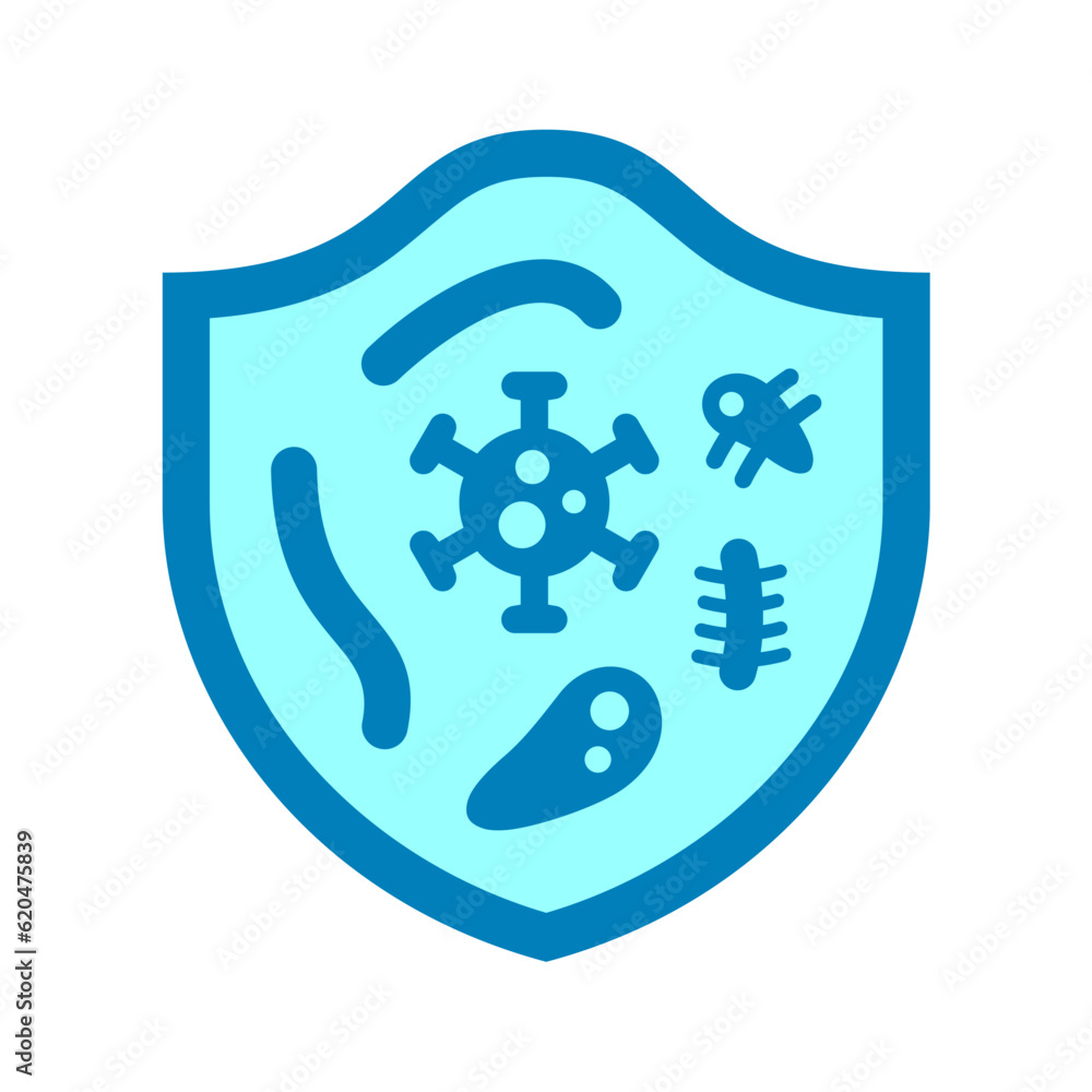 virus shield protection icon, anti bacterial vector illustration ...