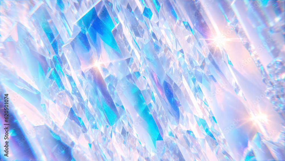 Magic crystal growth, abstract geology structure with blue and purple ...