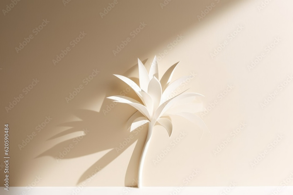 Illustration of a flower shadow cast on a textured wall, created using ...