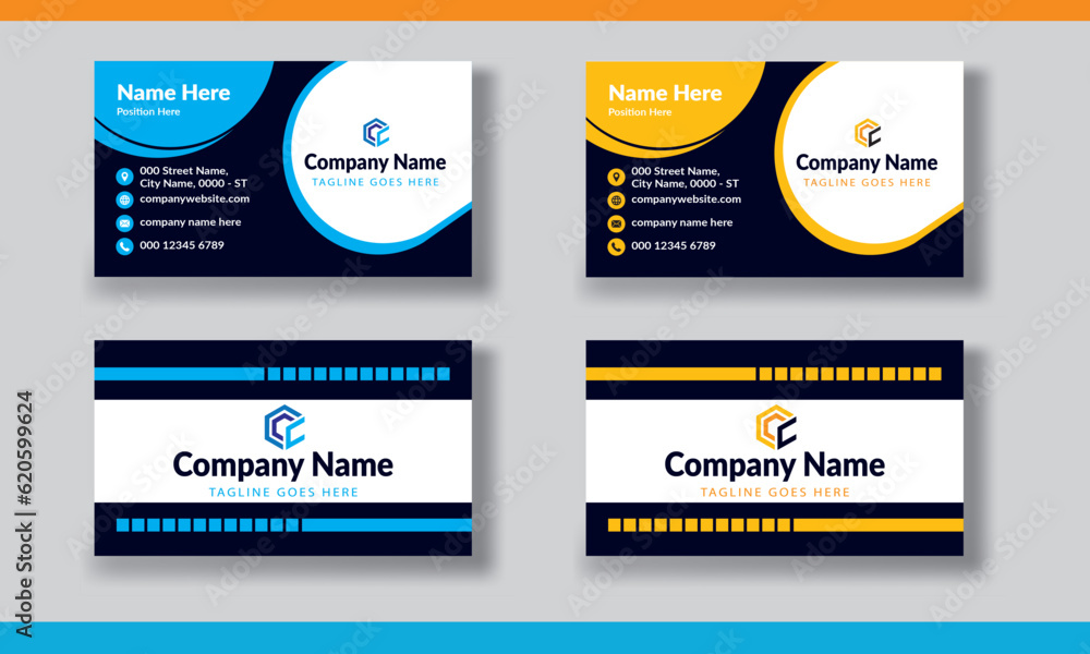 Modern Minimal Business Card Design with Best Color Combination ...