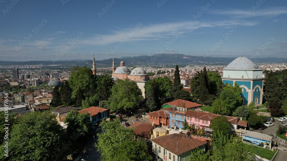 Bursa Center And Mosque Drone Image Stock Photo | Adobe Stock