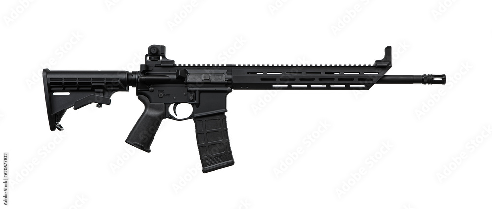 Modern automatic rifle isolated on white. Weapons for police, special ...