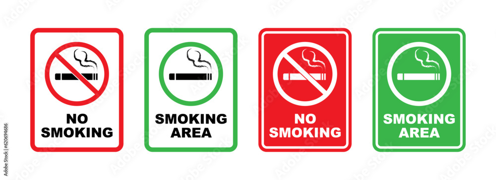 Stock-Vektorgrafik „No smoking area and smoking area sign printable red ...