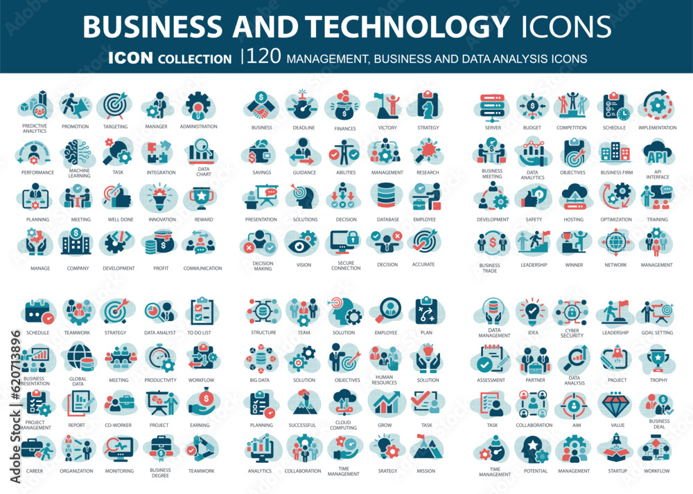 Vector de Stock Business, data analysis, organization management and ...