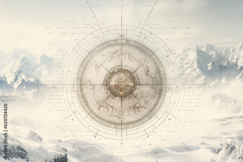 Infographic data visualization overlayed on mountain landscape Stock ...