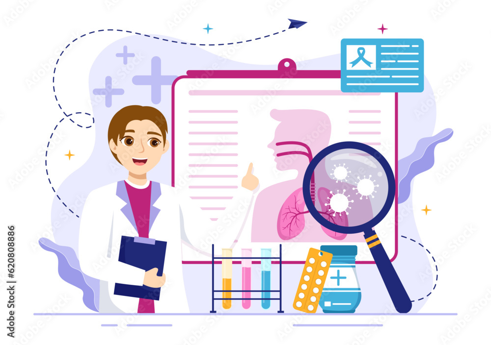 Respiratory Infection Vector Illustration of Inflammation in the Lungs ...