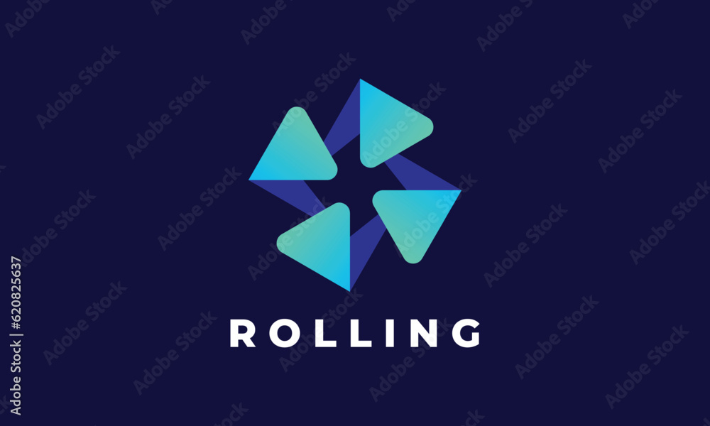 Triangles square logo vector blue color concept grouping symbol company ...