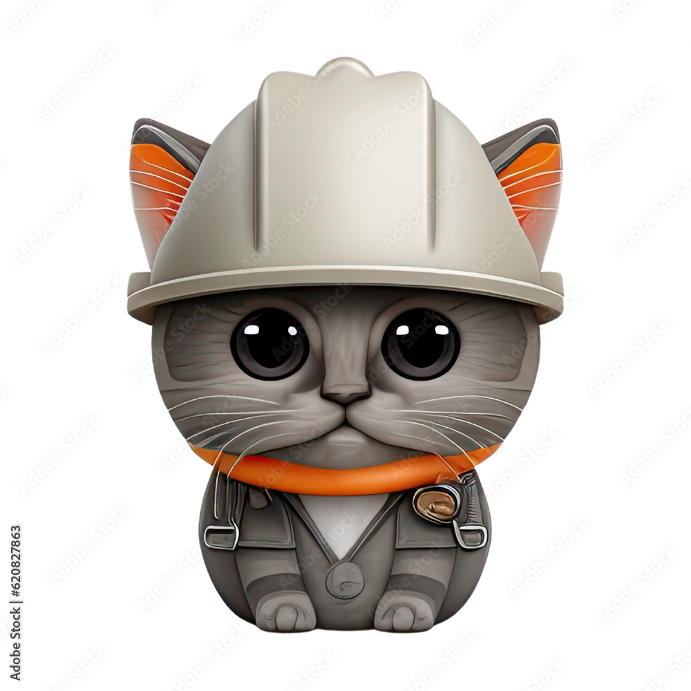 cute little cat cartoon character icons Illustration, isolated ...