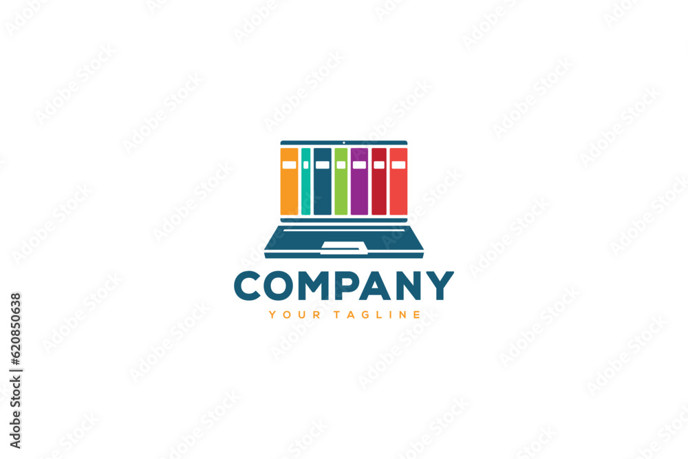 Education Logo Design - Books Laptop Logo Design Template Stock Vector ...