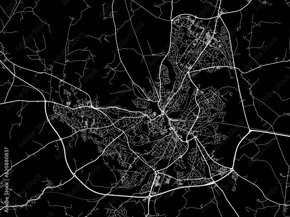 Vector road map of the city of Shrewsbury in the United Kingdom on a ...